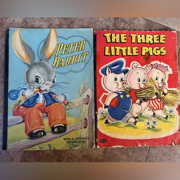 Whitman | Other | Antique Linen Childrens Books Three Little Pigs Peter ...